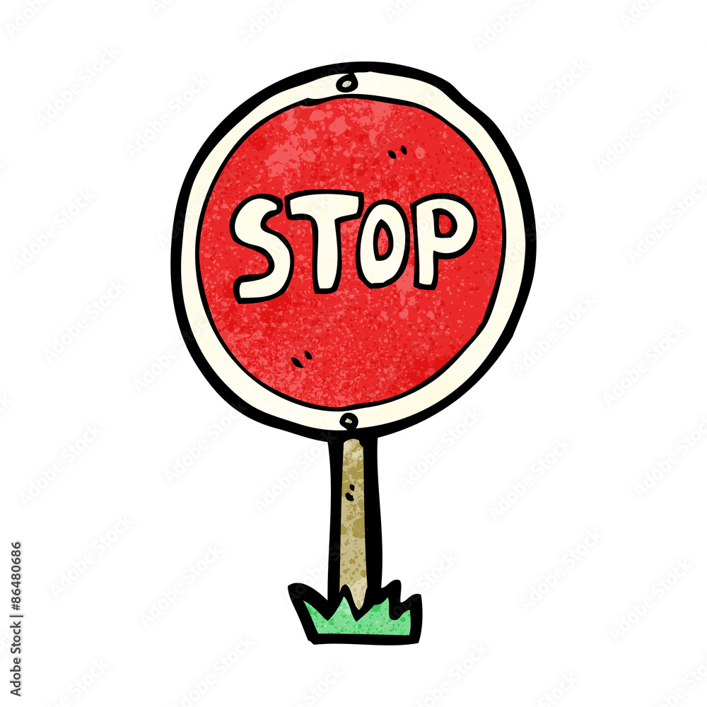 cartoon stop sign Stock Vector | Adobe Stock