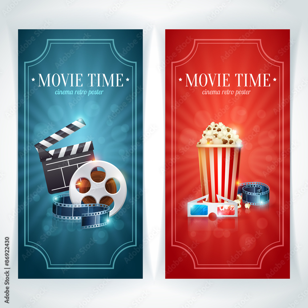 Realistic cinema movie poster Stock Vector | Adobe Stock