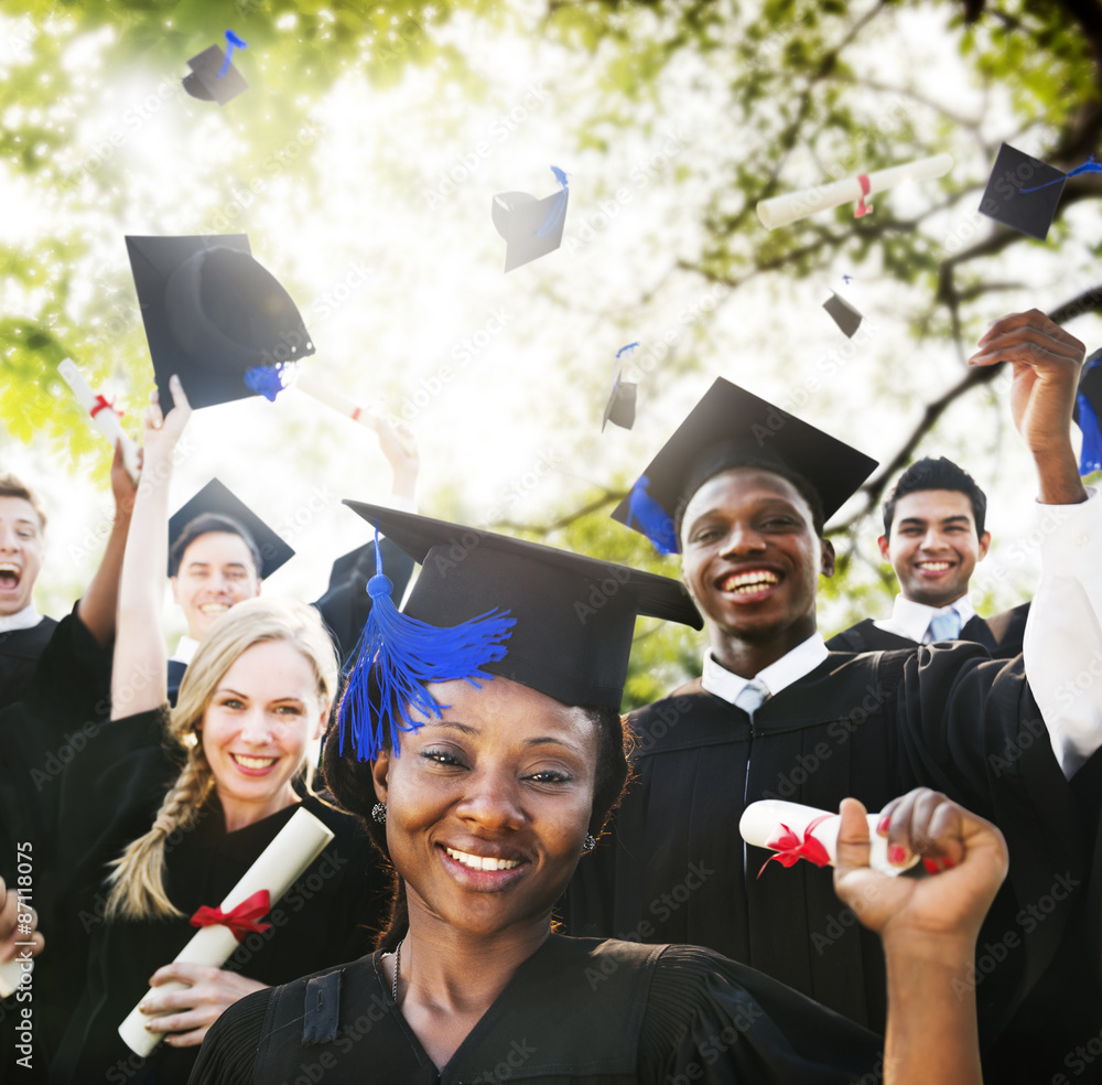 Diversity Students Graduation Success Celebration Concept Stock Photo ...