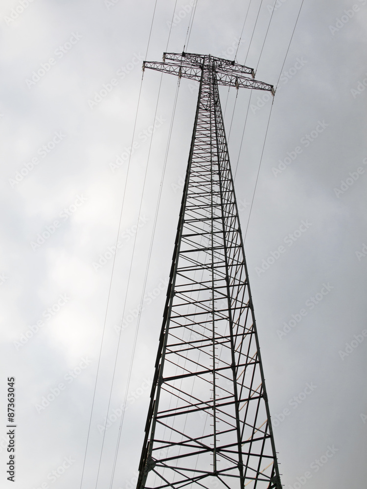 Foto de Stock 380-KV Freileitungsmast - Energiewende - Freileitungen ...