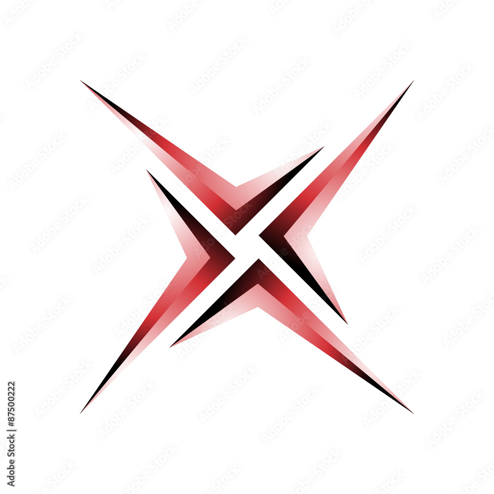 Modern X Mark Star Vector Icon Stock Vector | Adobe Stock