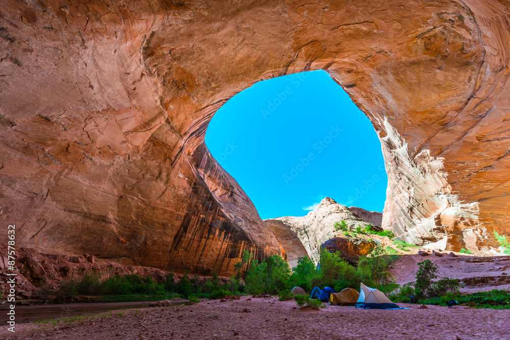 Camping in Coyote Gulch Stock Photo | Adobe Stock