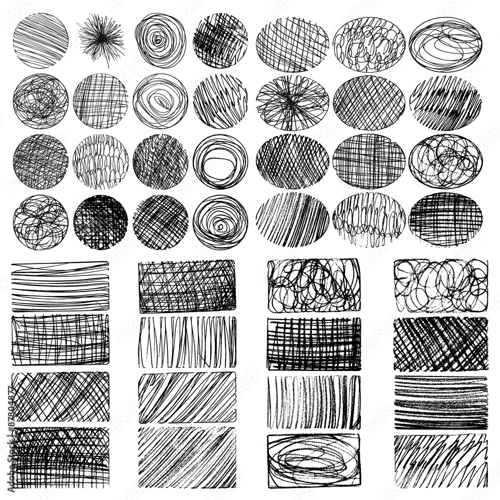 Hatching elements set. vector isolated editable compound paths Stock ...