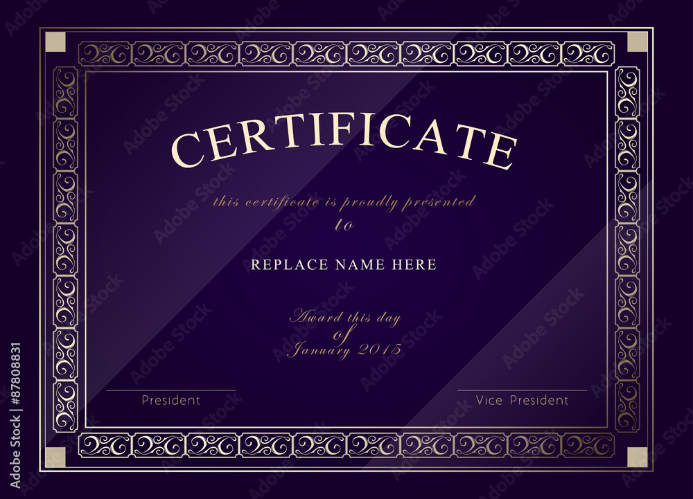 Certificate border, Certificate template. vector illustration Stock ...