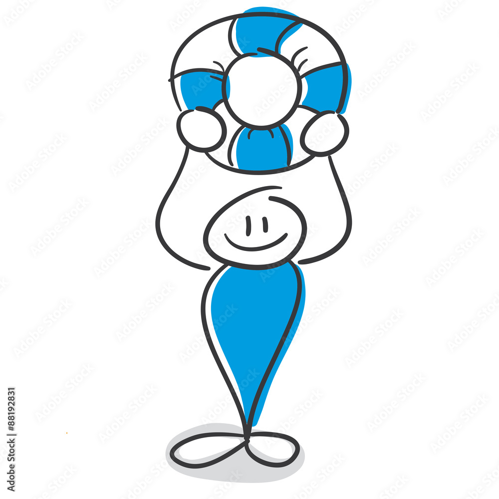 Stick Figure Series Blue Stock Vector | Adobe Stock