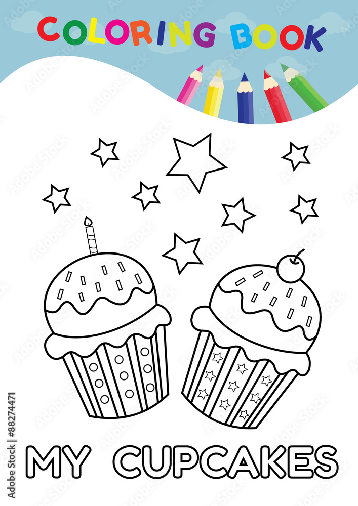 Vector illustration coloring page of happy cartoon Stock Vector | Adobe ...