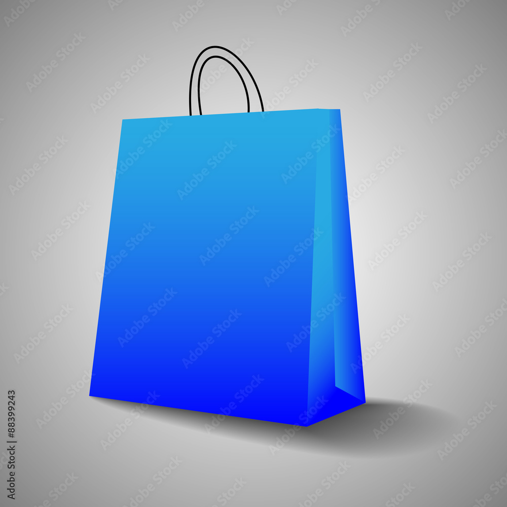 Shopping Bag Blue Color Stock Vector | Adobe Stock