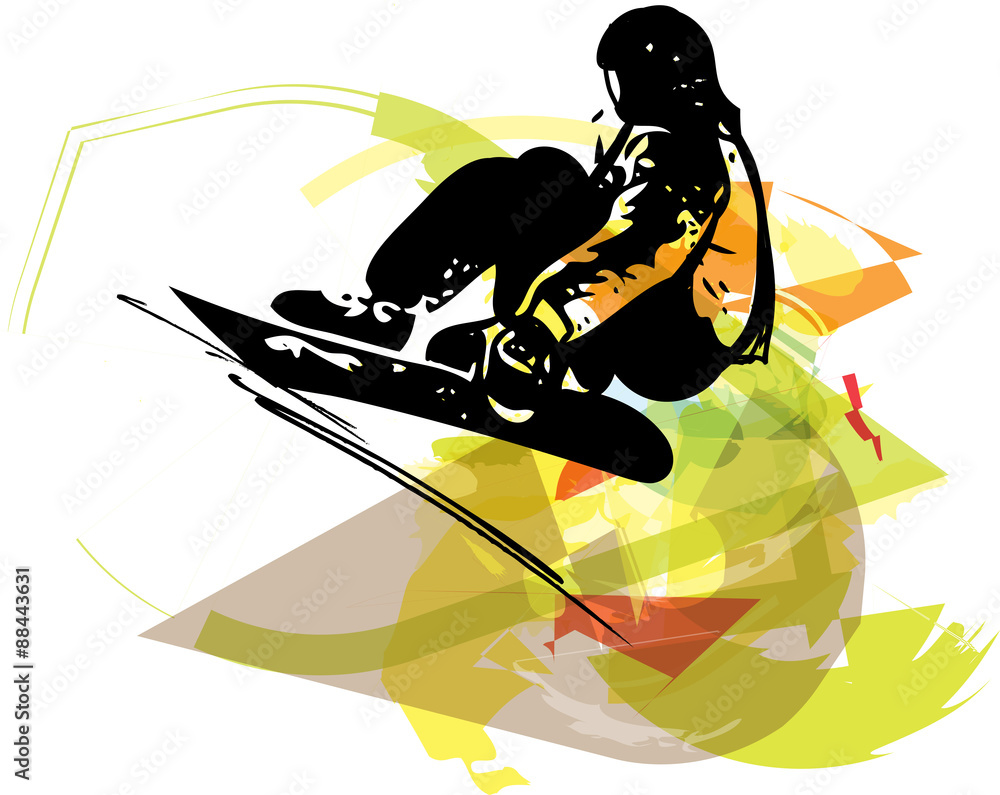 Sandboarding illustration Stock Vector | Adobe Stock