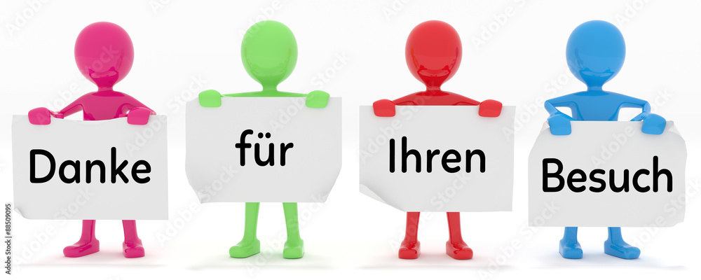 3D Männchen mit Schild „Danke für Ihren Besuch“ Stock Illustration ...