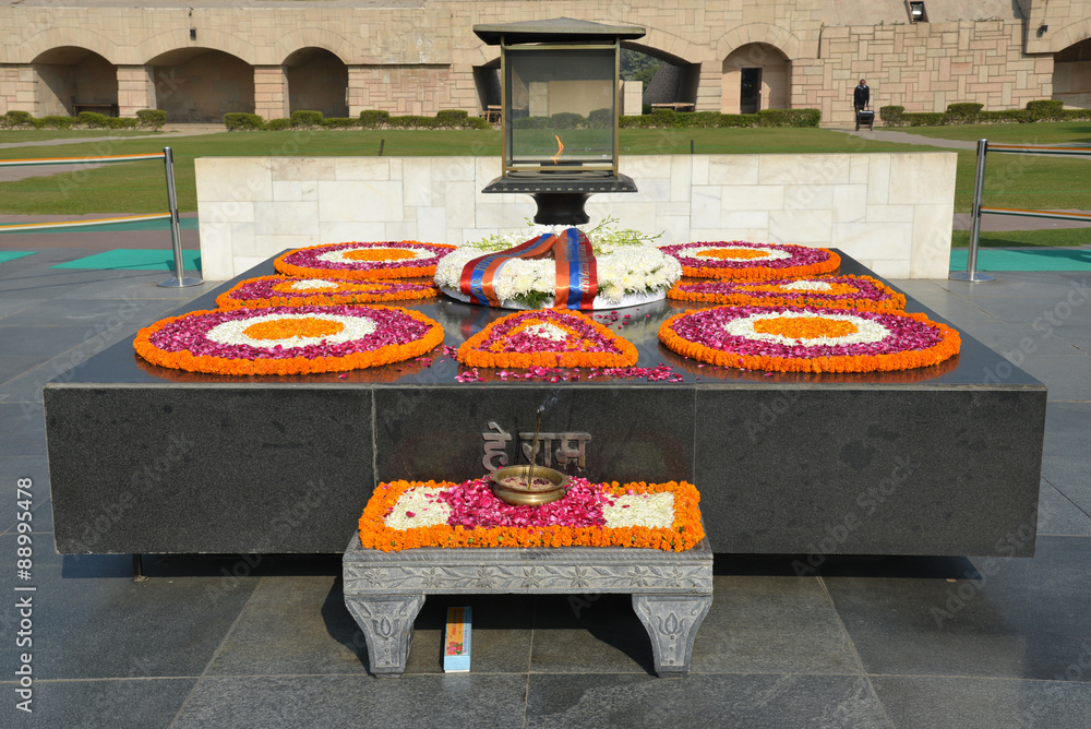 Raj Ghat is a memorial to Mahatma Gandhi. It is a black marble platform ...