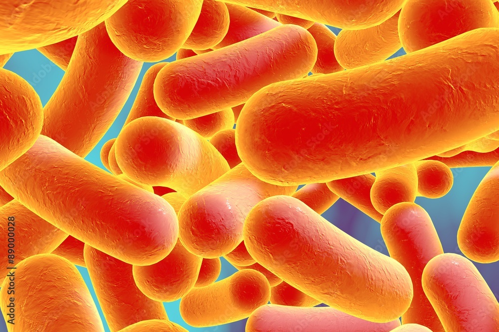 Ilustración de Stock Microscopic illustration of bacteria, model of ...