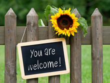 Sunflower Welcome Sign Free Stock Photo - Public Domain Pictures