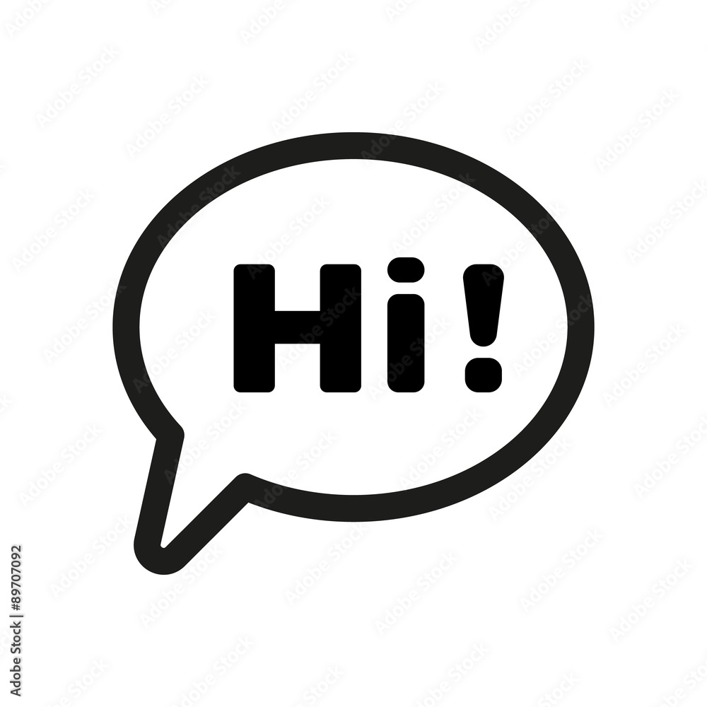 The hi icon. Greet and hello symbol. Flat Stock Vector | Adobe Stock