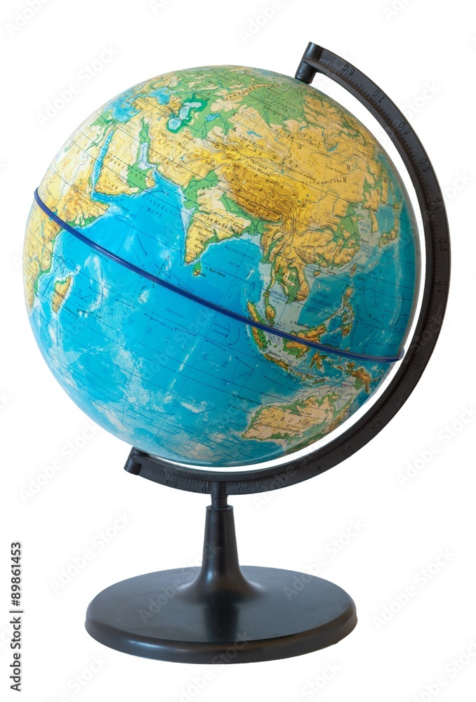 Globe. Physical map. Eastern hemisphere Stock Photo | Adobe Stock