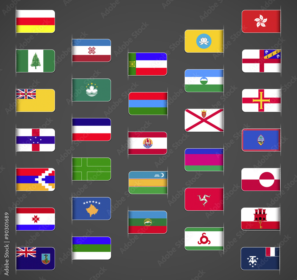 World flags collection, regions, provinces, islands, self proclaimed ...