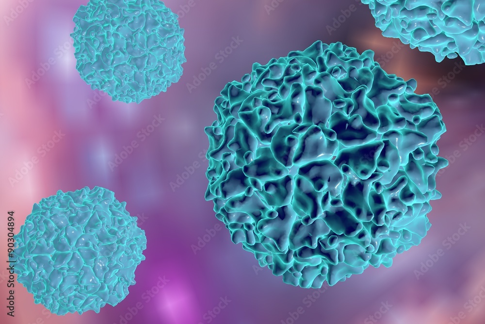 Illustration Stock Poliovirus on colorful background. A virus ...