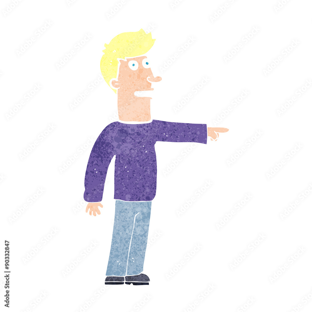 cartoon man pointing Stock Vector | Adobe Stock
