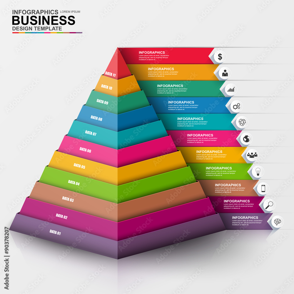 Infographic pyramid vector design template Stock Vector | Adobe Stock