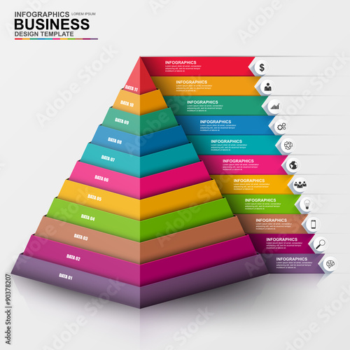 Infographic pyramid vector design template Stock Vector | Adobe Stock