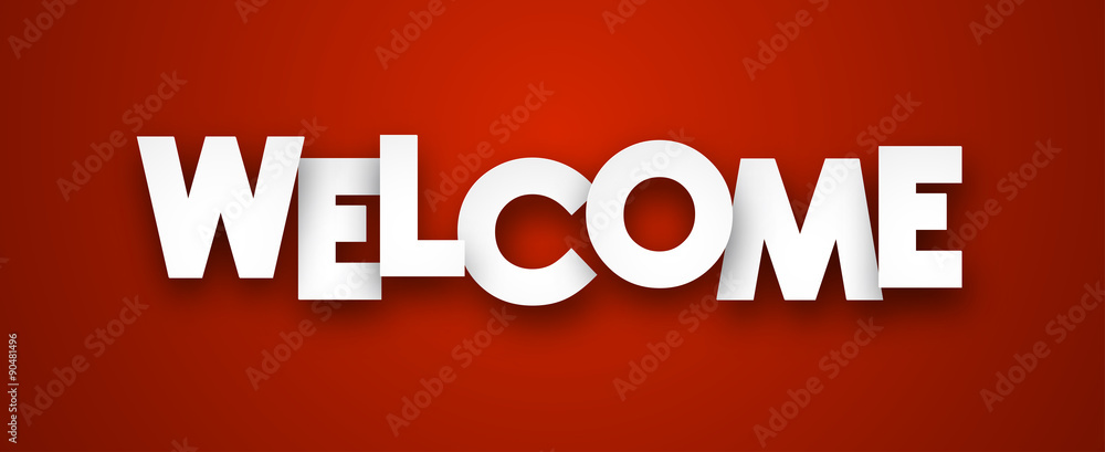 Paper welcome sign. Stock Vector | Adobe Stock