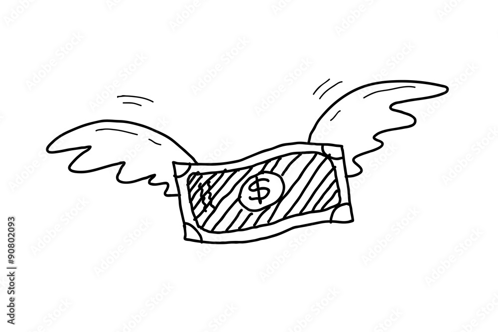 Inflation Doodle, a hand drawn vector doodle illustration of a money ...