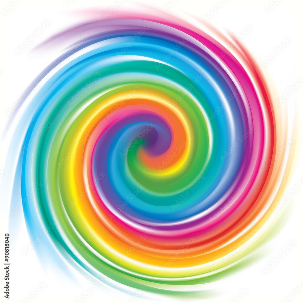 Vector backdrop of spiral rainbow spectrum Stock Vector | Adobe Stock