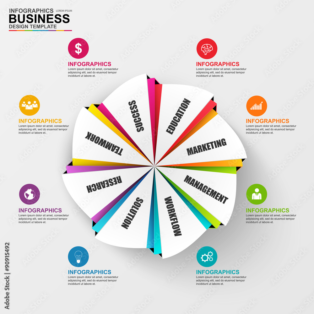 Infographic origami diagram vector design template Stock Vector | Adobe ...