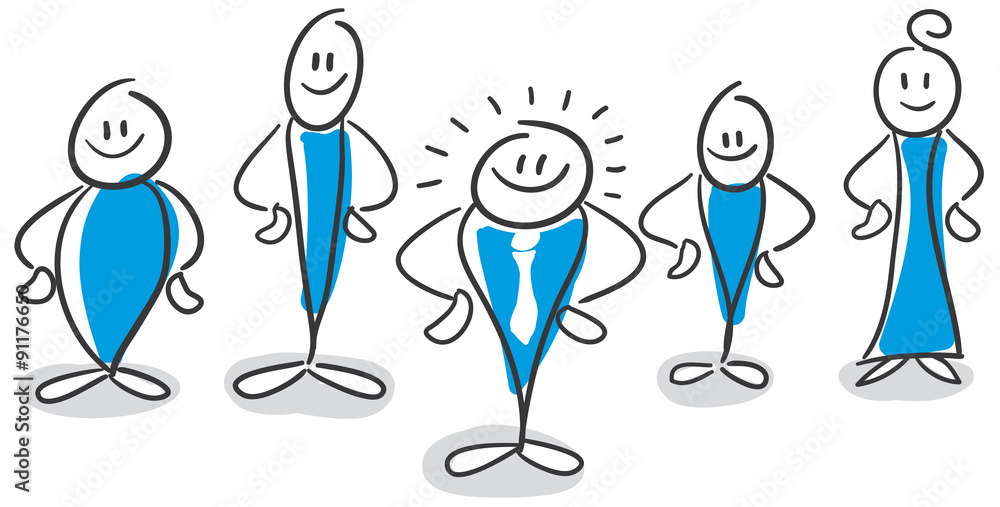 Stick Figure Series Blue Stock Vector | Adobe Stock