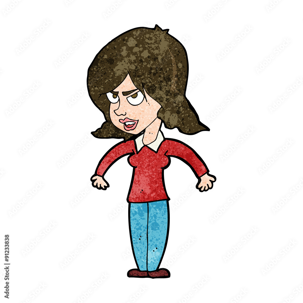 cartoon mean woman Stock Vector | Adobe Stock