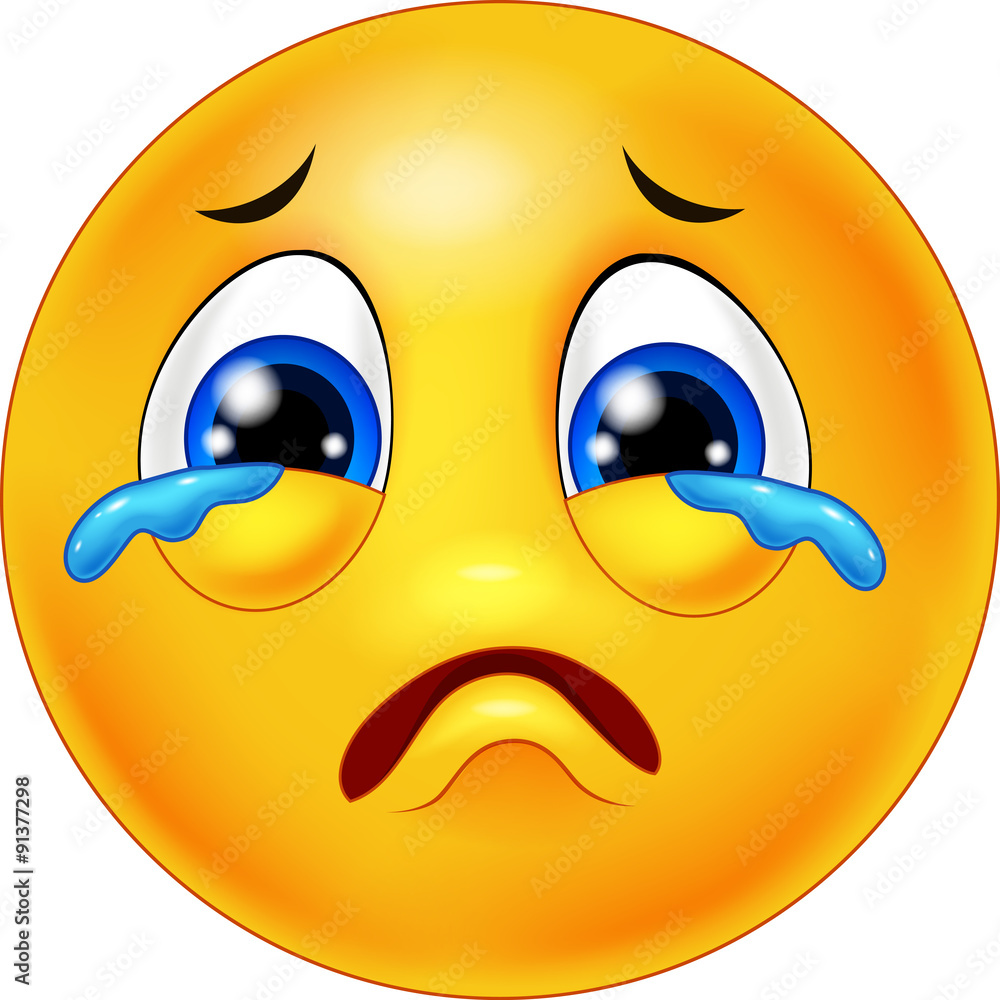 Cartoon emoticon crying Stock Vector | Adobe Stock