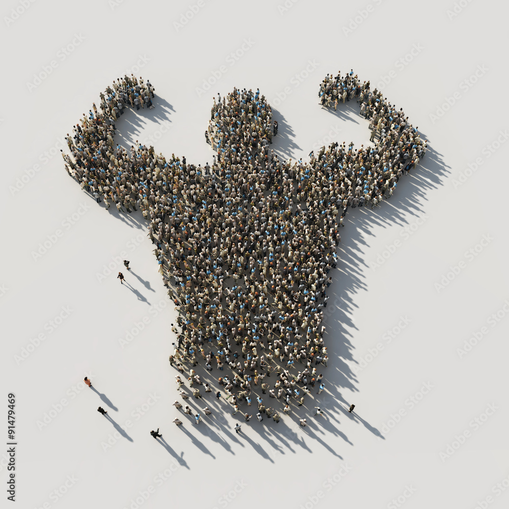 power man of crowds Stock Illustration | Adobe Stock