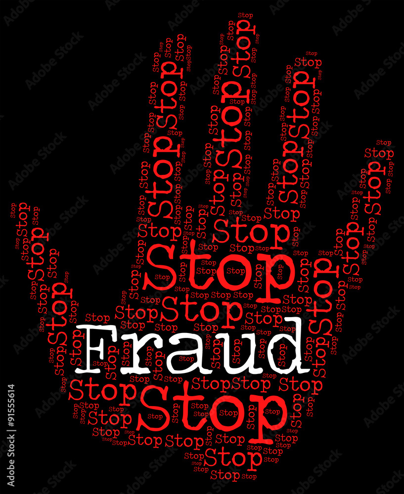 Stop Fraud Means Warning Sign And Con Stock Illustration | Adobe Stock