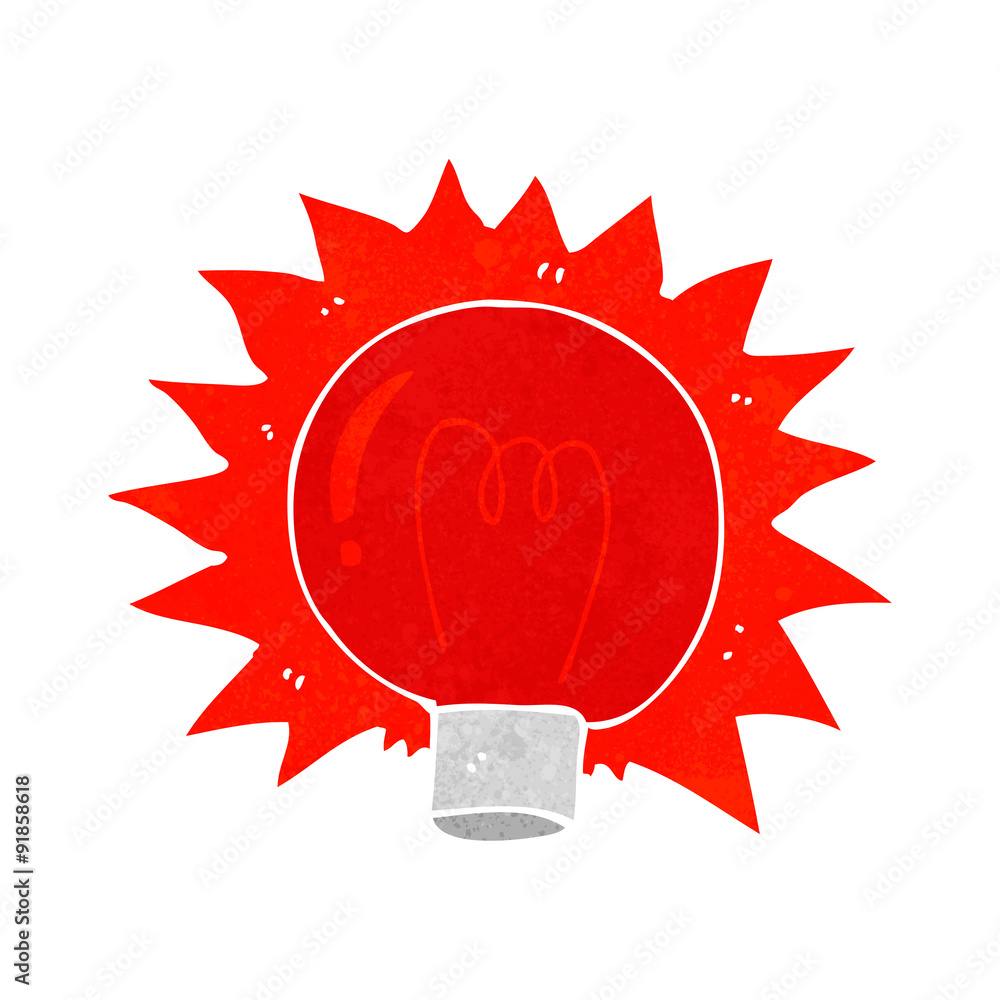 cartoon flashing red light bulb Stock Vector | Adobe Stock