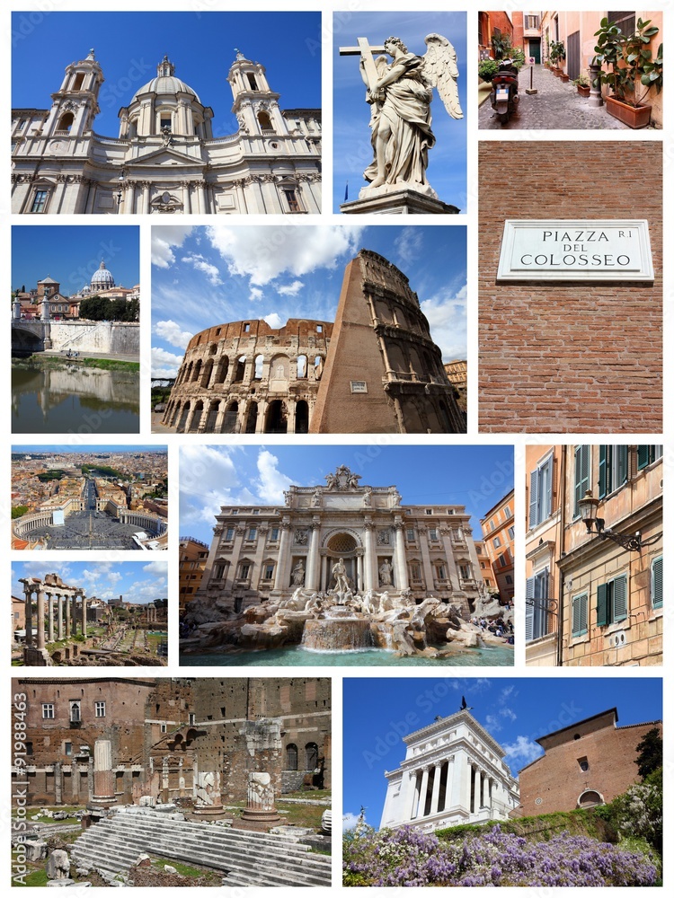 Rome collage Stock Photo | Adobe Stock