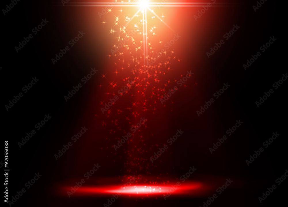 Red gold stage with glitter background Stock Illustration | Adobe Stock