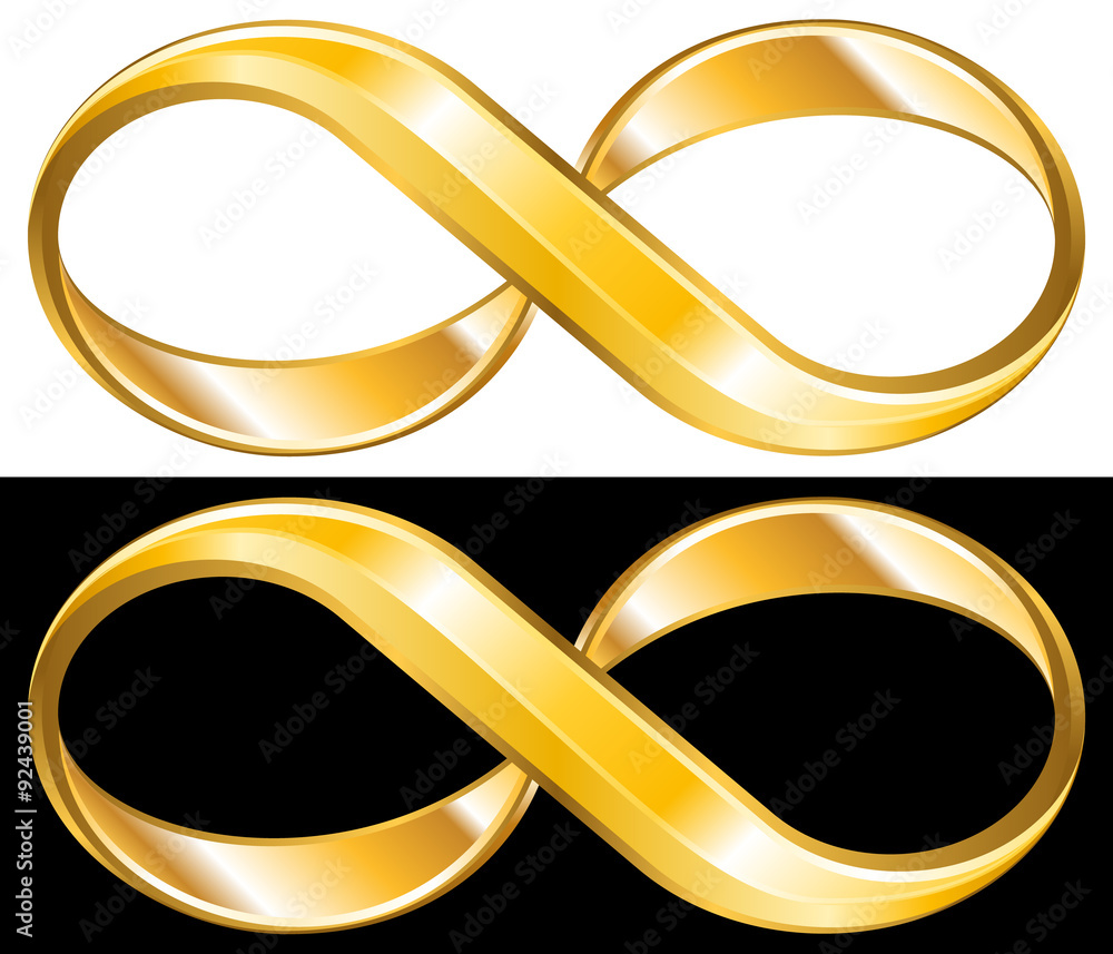 Golden infinity symbol. Infinite wealth concept. Vector design element ...