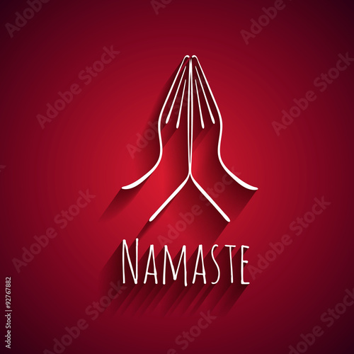 Welcome gesture of hands of Indian woman character in Namaste Stock ...
