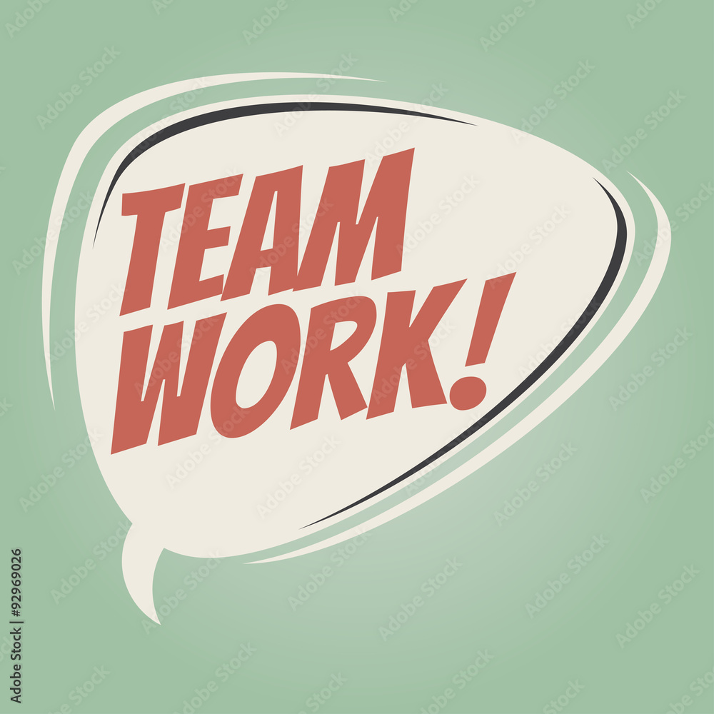 teamwork retro speech bubble Stock Vector | Adobe Stock