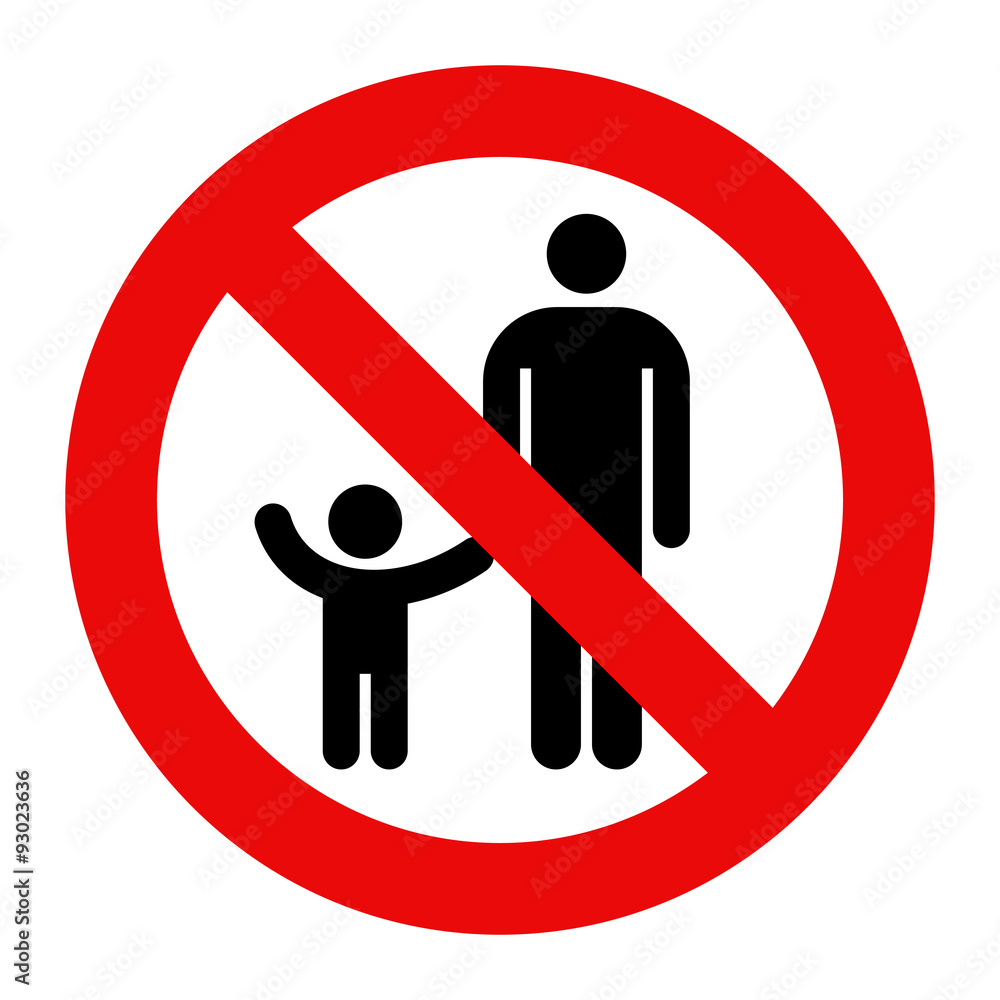 Parent and child symbol. Warning sign Stock Vector | Adobe Stock