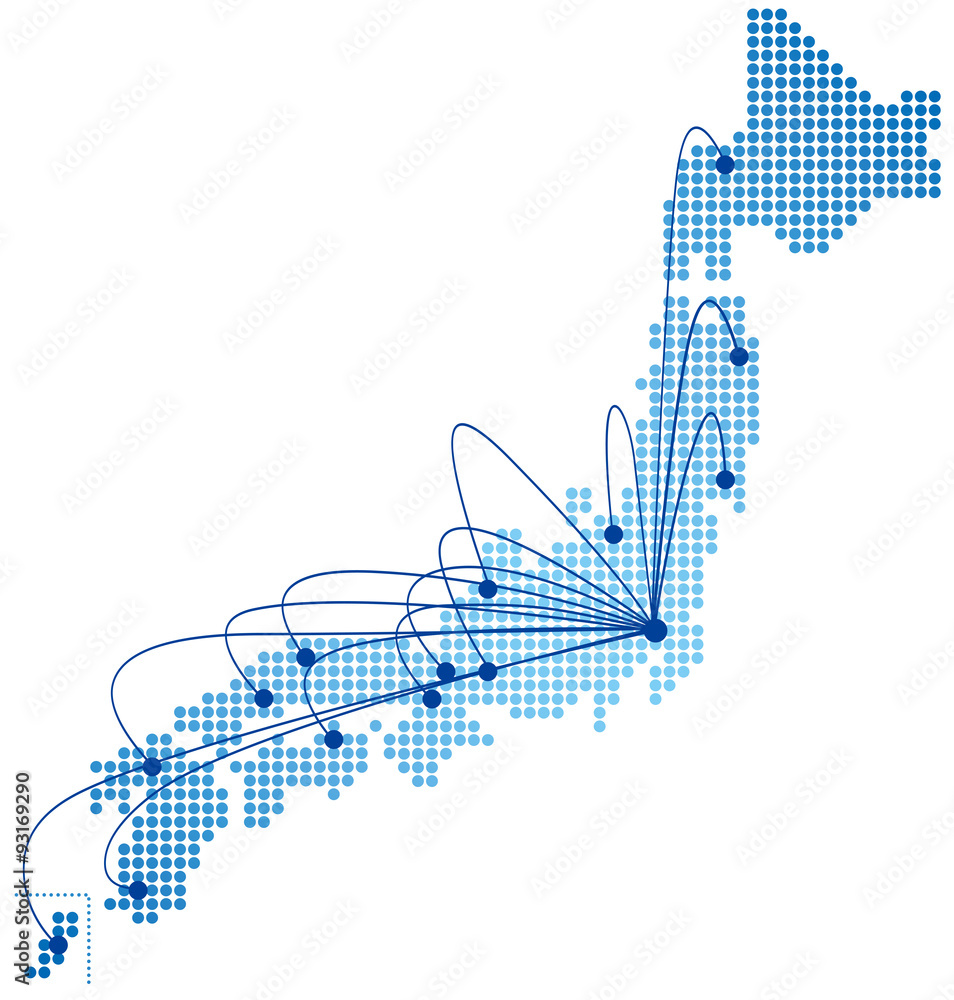 japan Map Network Vector の Stock ベクター | Adobe Stock
