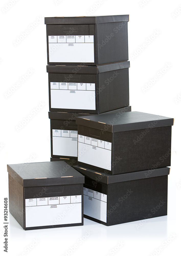 Boxes: Stack of Office File Boxes Stock Photo | Adobe Stock