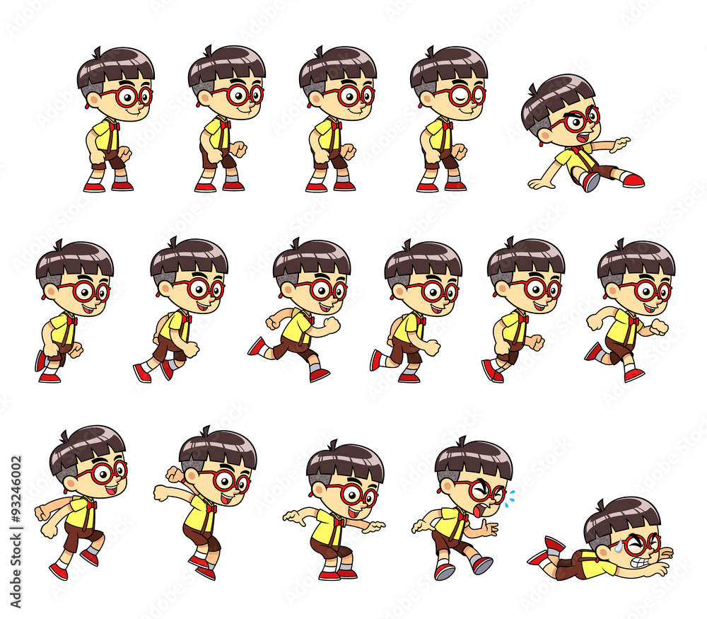 Geeky Boy game sprites for side scrolling action adventure endless ...