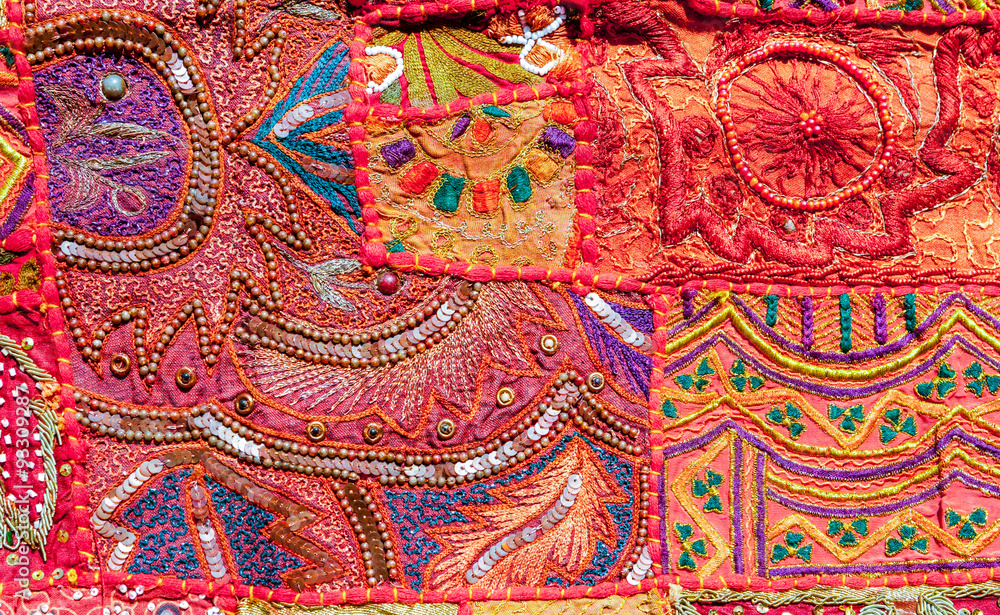 Indian patchwork carpet Stock Photo | Adobe Stock