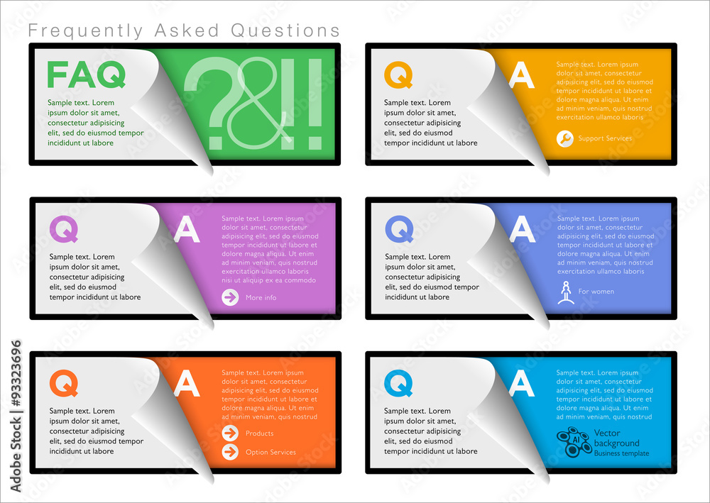 FAQ Web Contents #Banner and Label Design_Vector Graphics Stock Vector ...