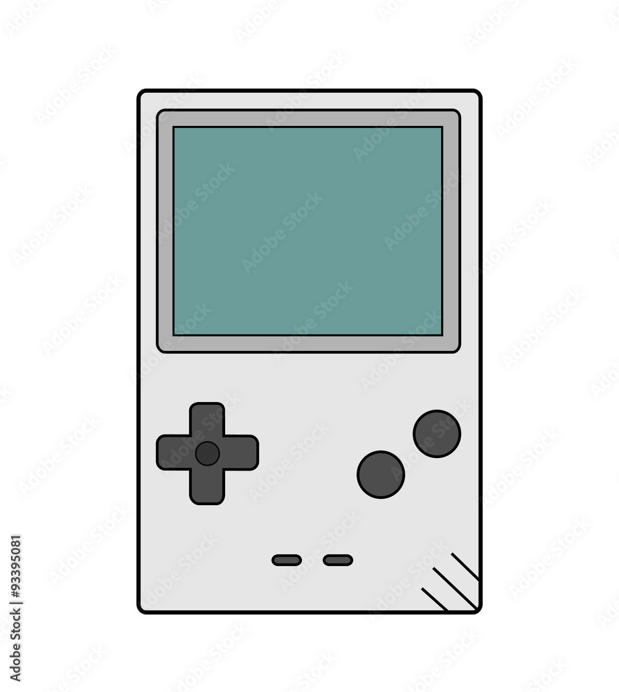 Handheld Game Console, a hand drawn vector illustration of a handheld ...