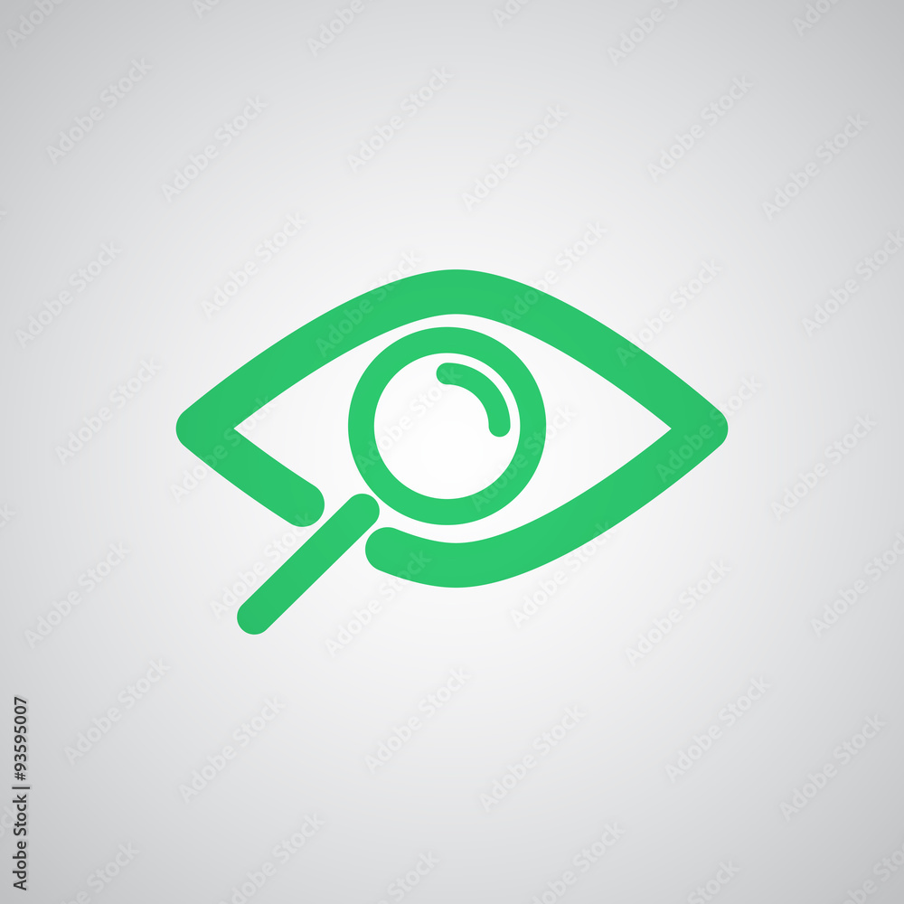 Flat green Observation icon Stock Vector | Adobe Stock