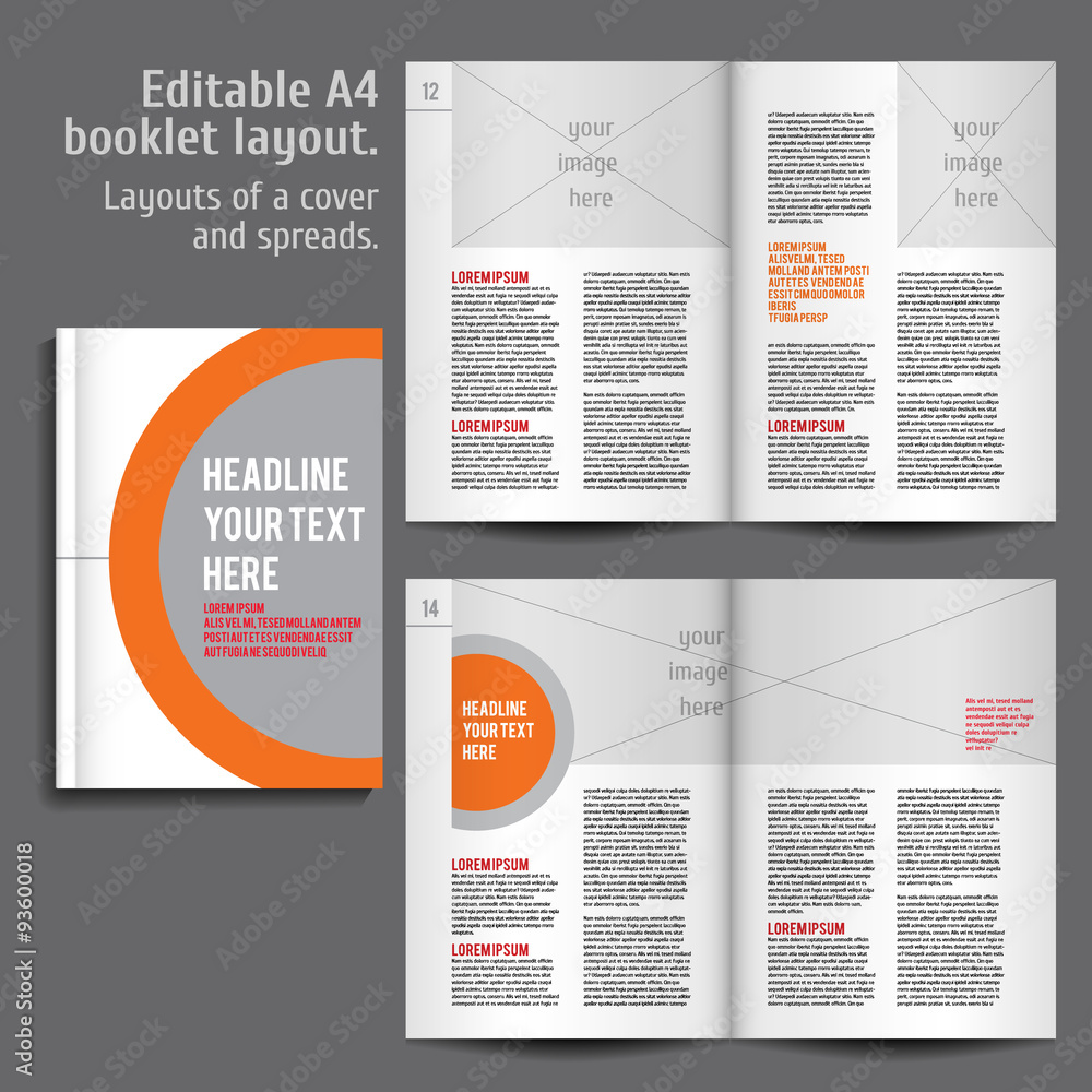 A4 booklet Layout Design Template with Cover Stock Vector | Adobe Stock