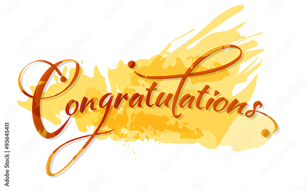 Congratulations caligraphy. Stock Vector | Adobe Stock