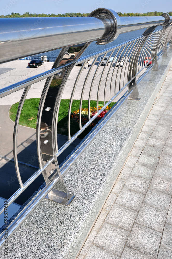 Handrails on on nature background Stock Photo | Adobe Stock