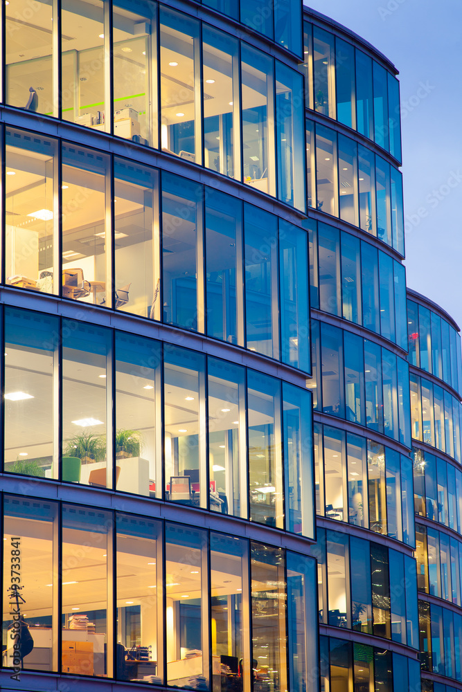 Windows of Skyscraper Business Office, Corporate building in Lon Stock ...